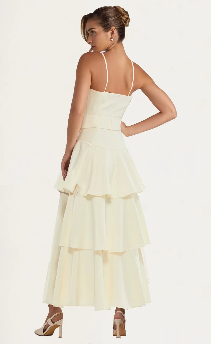 Charming Straps Ruffle Multi Layered Dresses | Dinallure